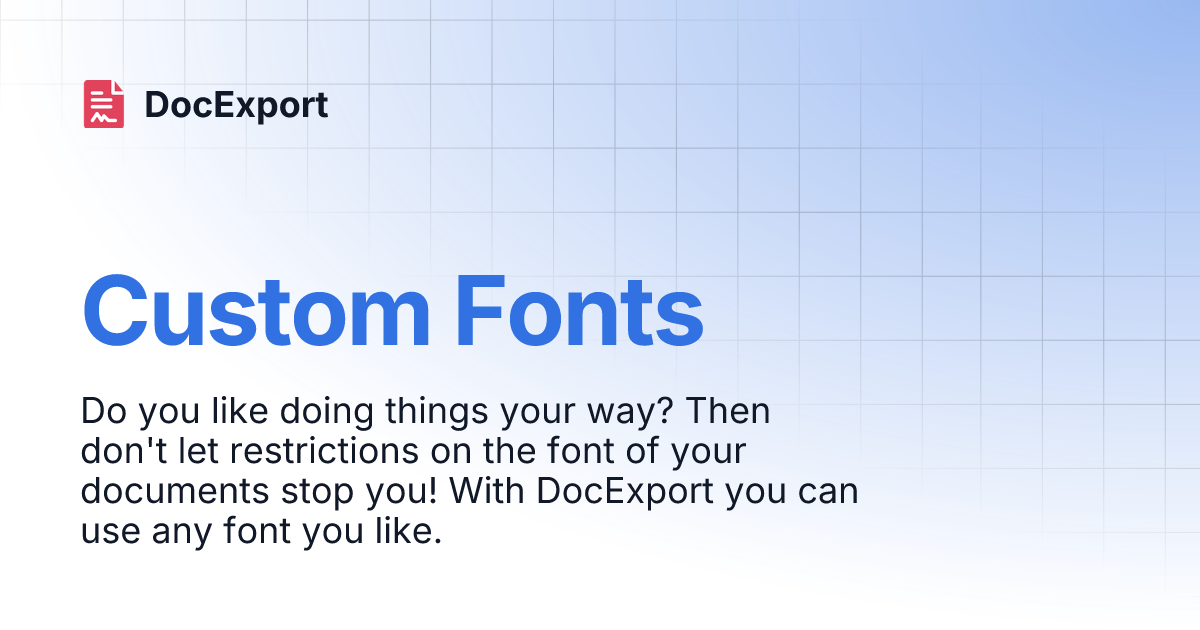 Custom Fonts | DocExport