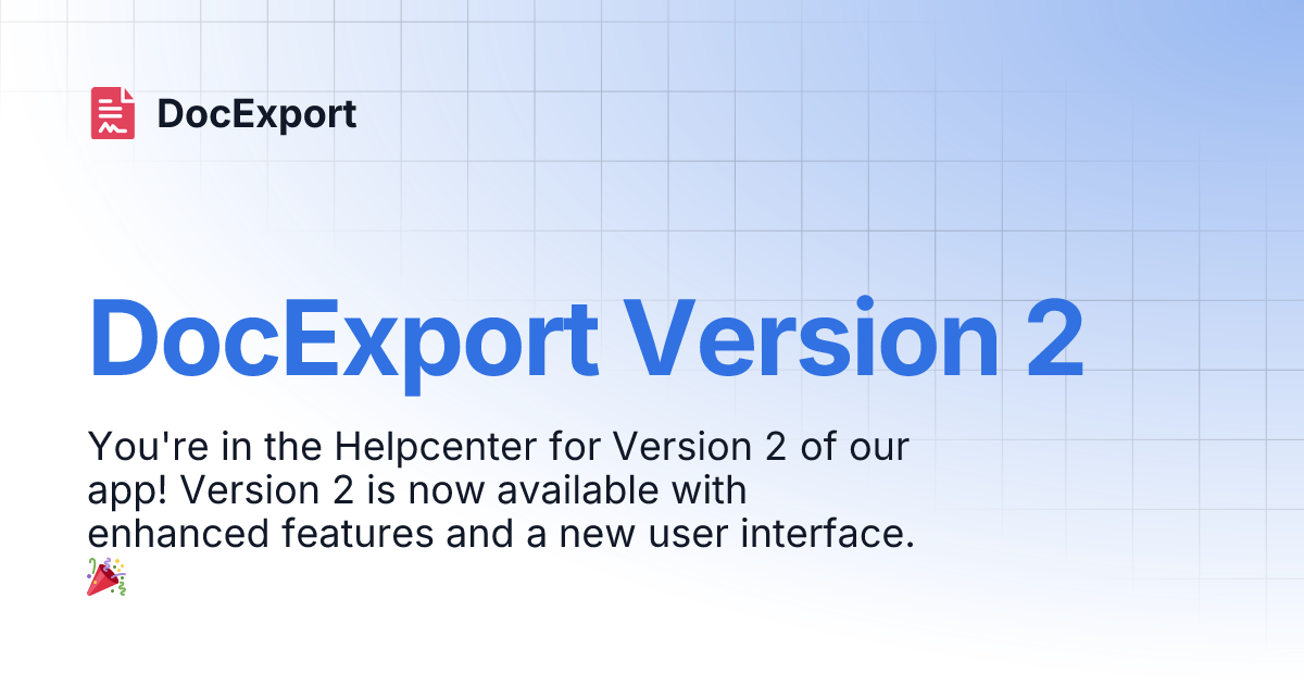 DocExport Version 2 | DocExport