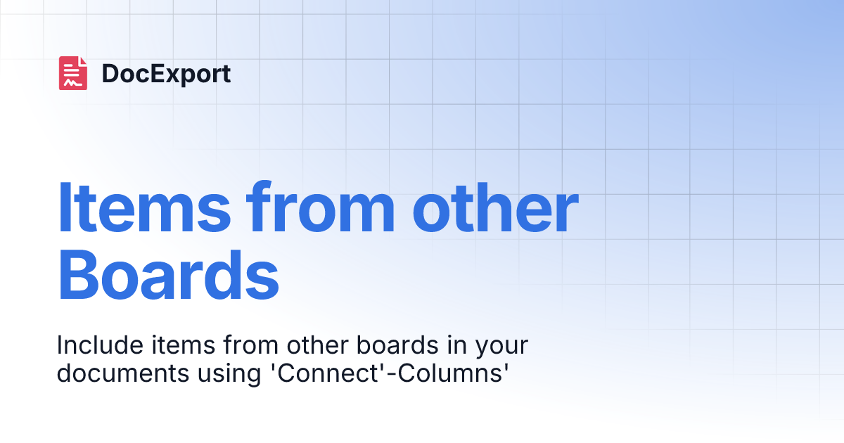 Items from other boards | DocExport